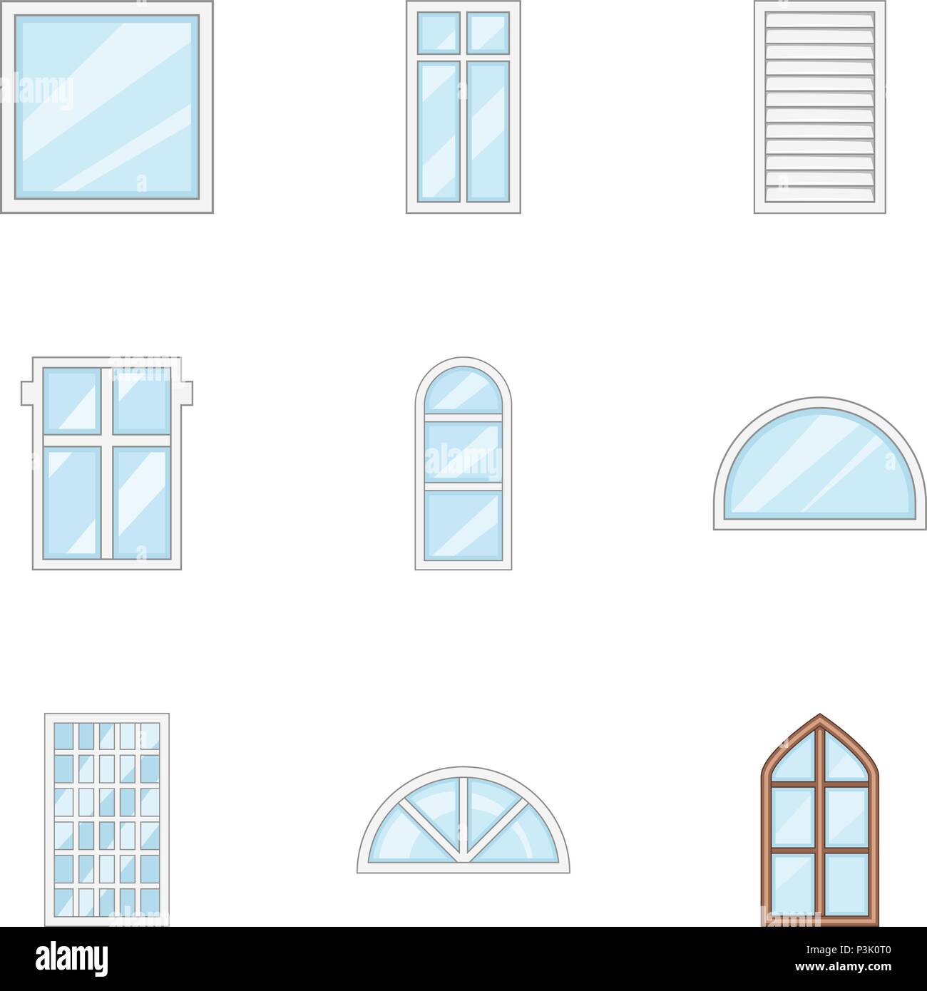 Glass painting icons set, cartoon style Stock Vector Image & Art - Alamy