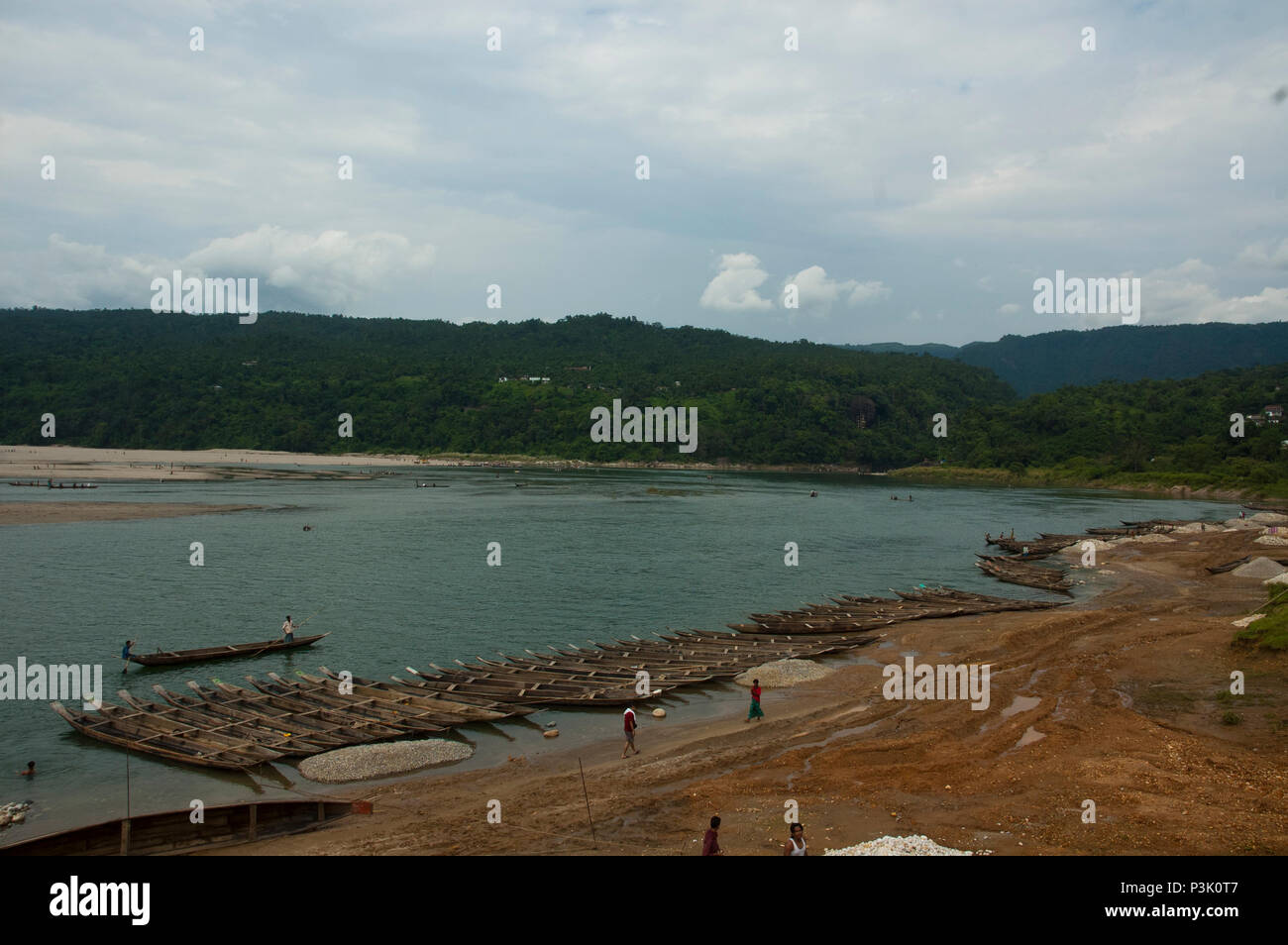 Boats on the Piyain River at Jaflong. Sylhet, Bangladesh Stock Photo ...