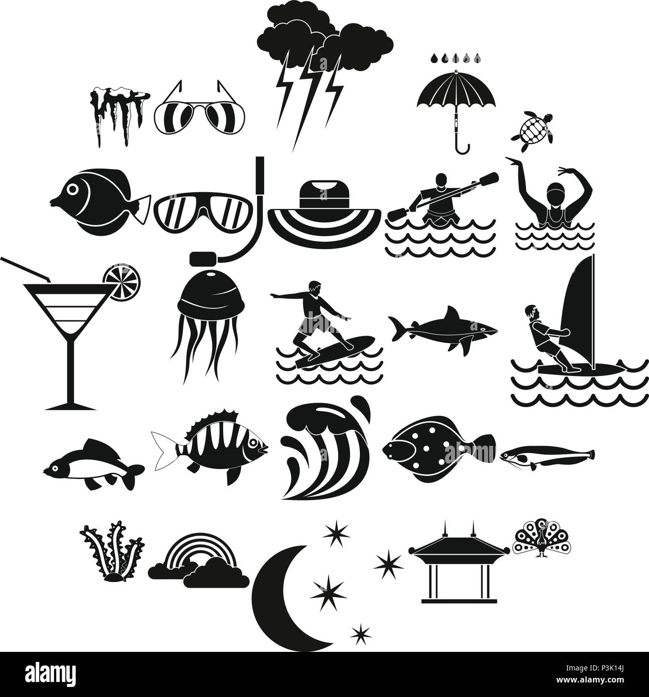 Dip icons set, simple style Stock Vector Image & Art - Alamy