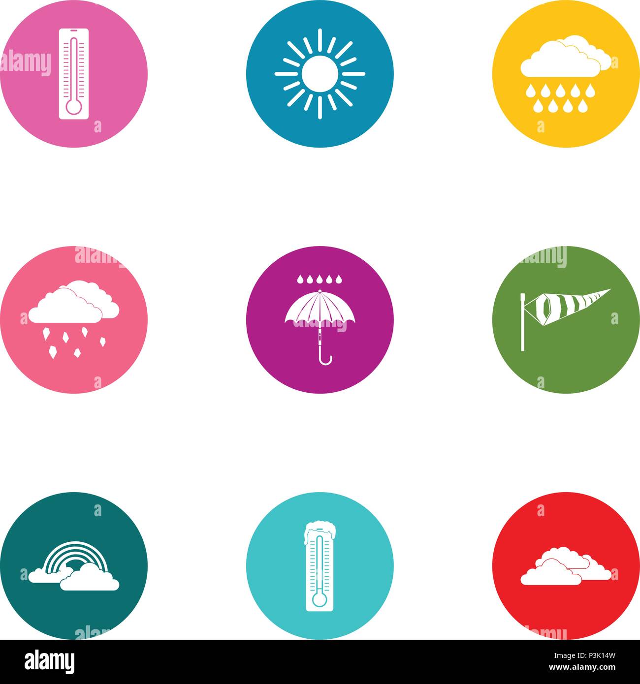 Weather diversity icons set, flat style Stock Vector Image & Art - Alamy