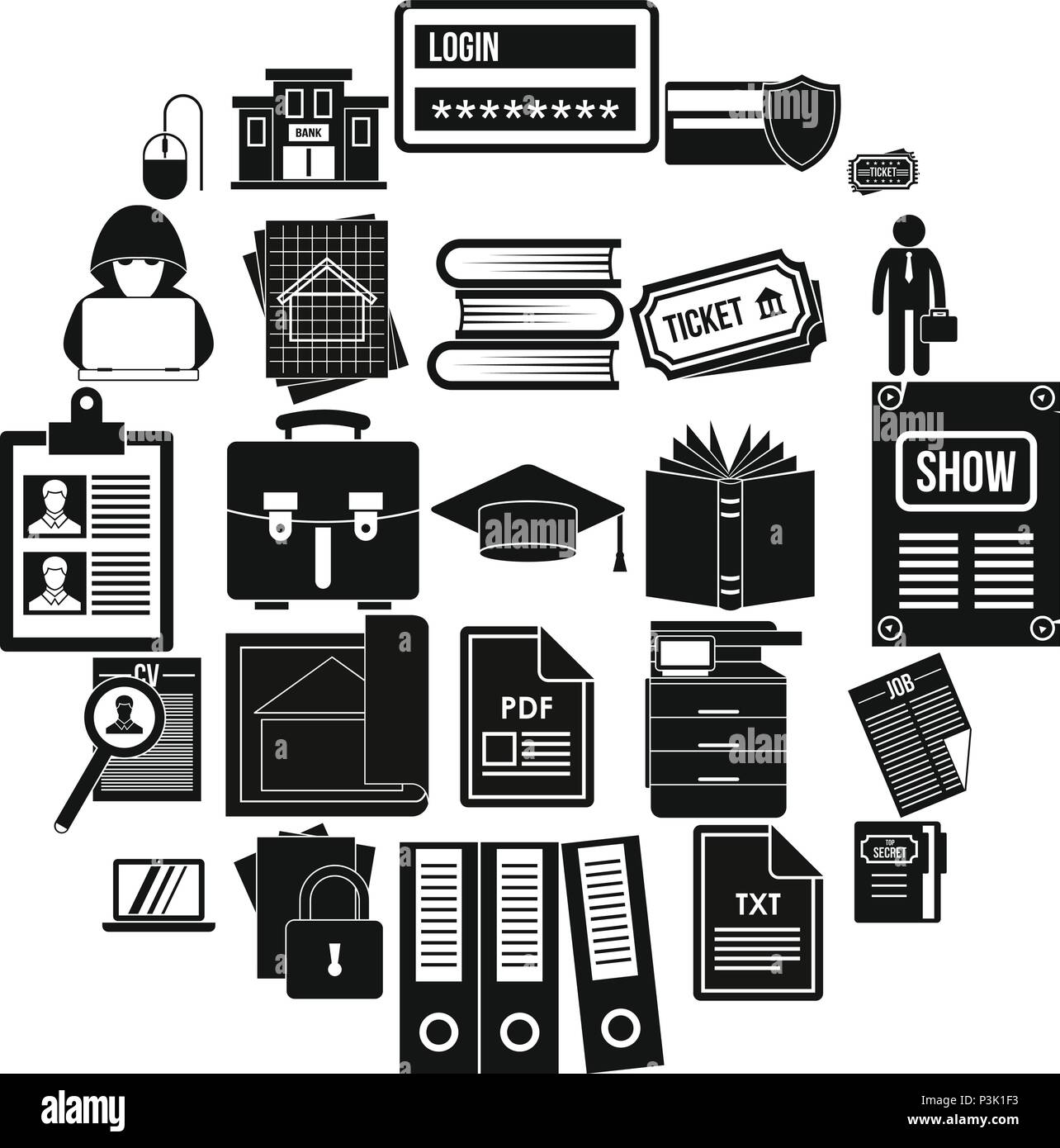 Writing icons set, simple style Stock Vector Image & Art - Alamy