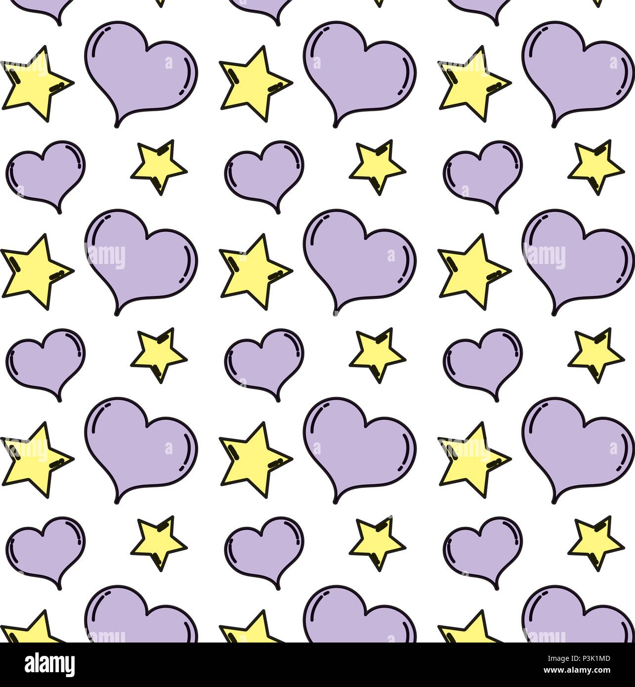 color sparkly star and heart style background Stock Vector Image & Art ...