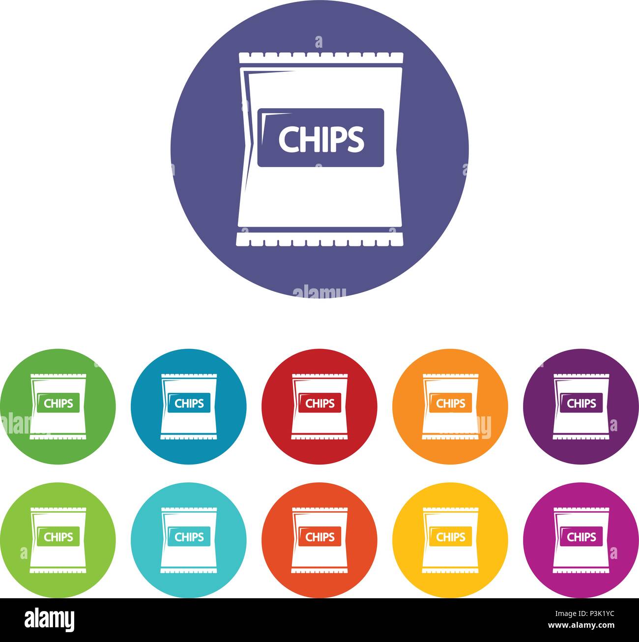 Potato chips bag icon simple hi-res stock photography and images - Alamy