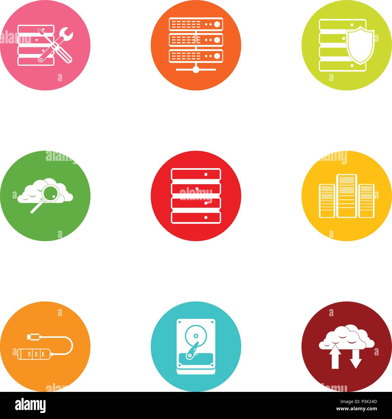 Metrics icons set, flat style Stock Vector Image & Art - Alamy