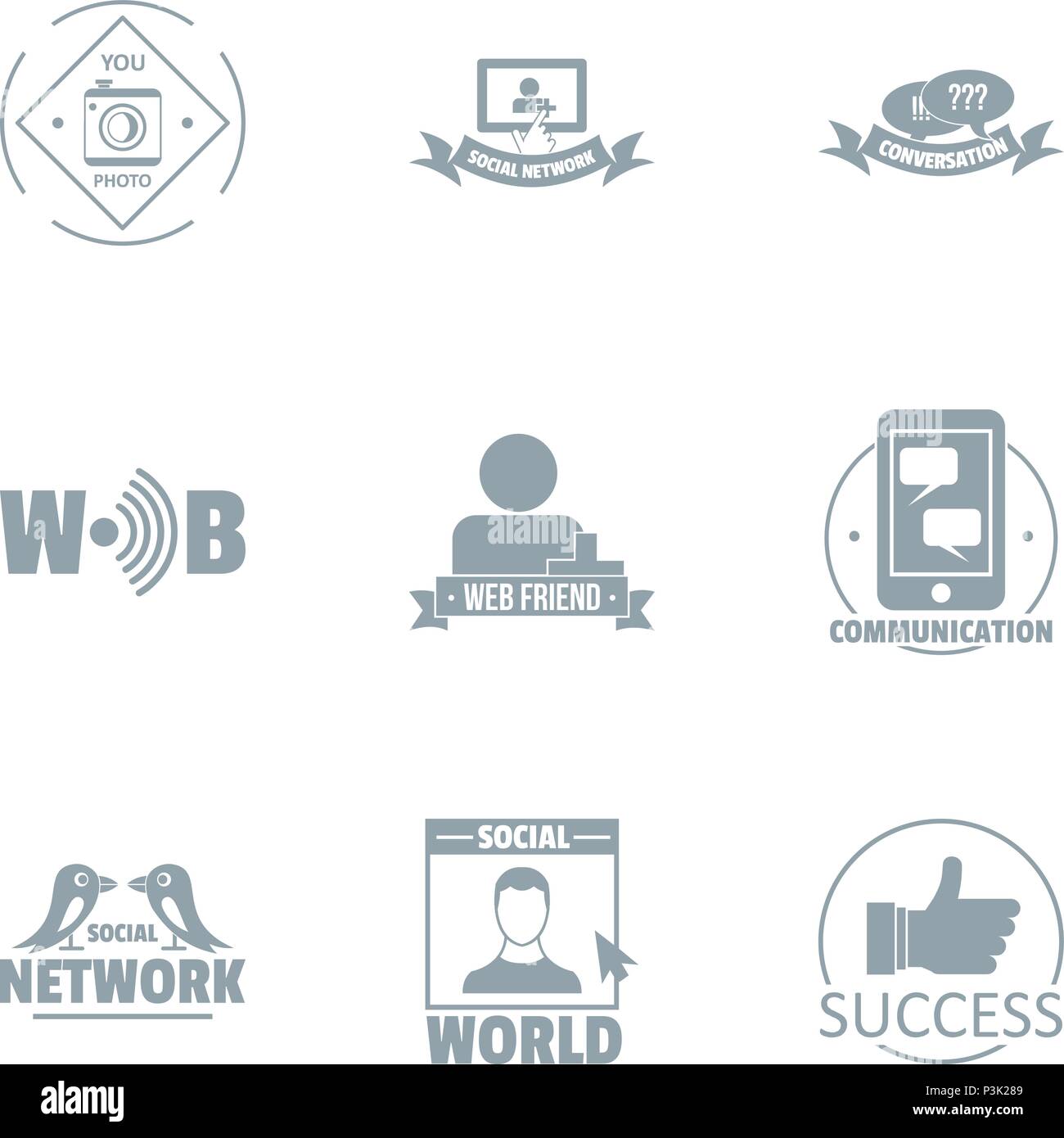 PC network logo set, simple style Stock Vector Image & Art - Alamy