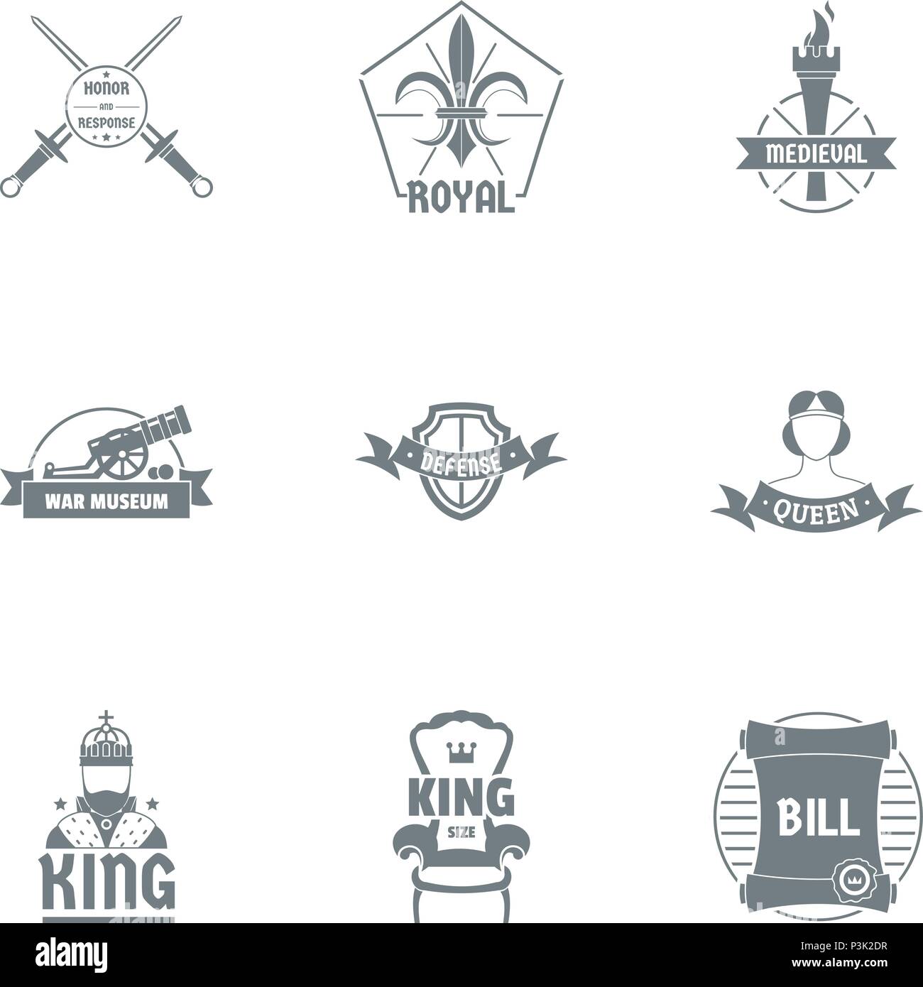 Kingship logo set, simple style Stock Vector Image & Art - Alamy