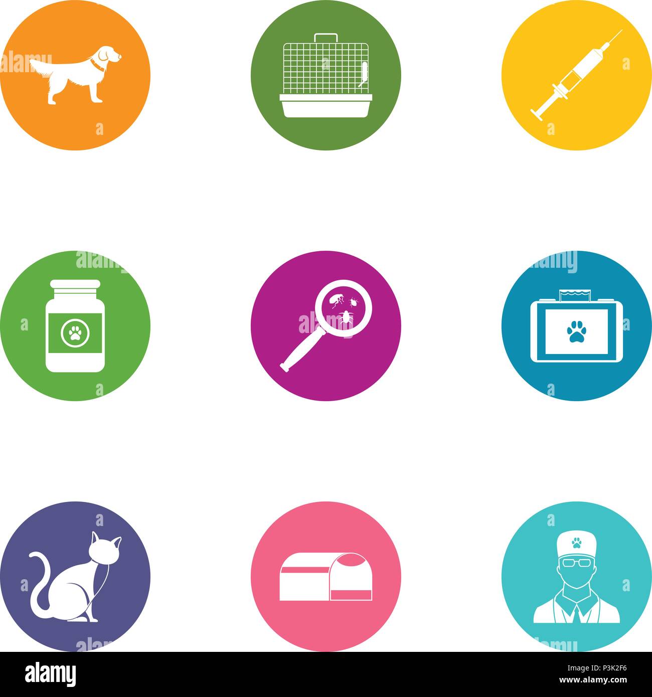 Veterinary science icons set, flat style Stock Vector Image & Art - Alamy