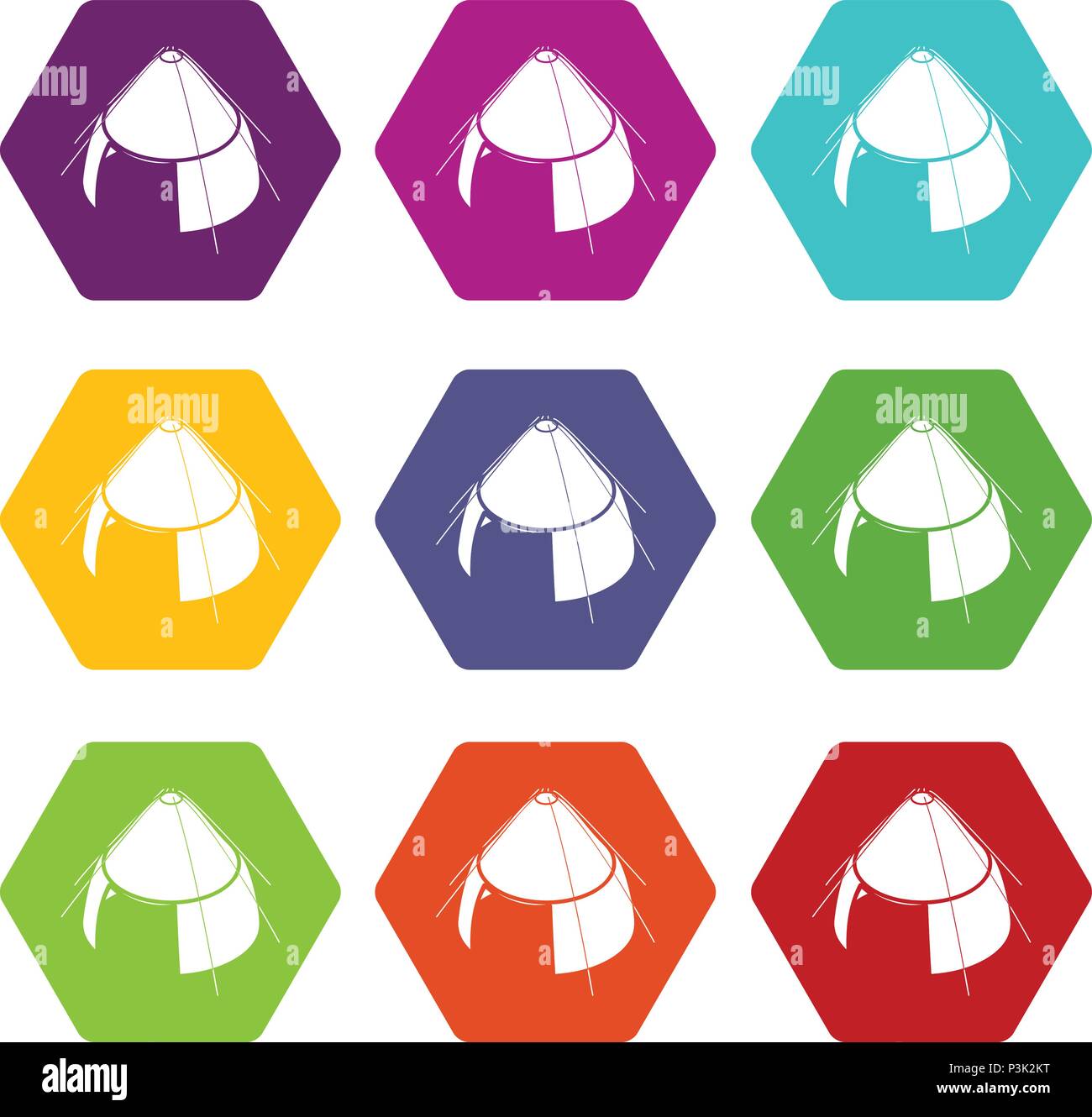 Conic tent icons set 9 vector Stock Vector Image & Art - Alamy