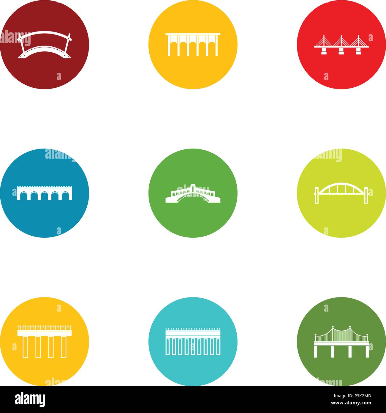 Pavement icons set, flat style Stock Vector Image & Art - Alamy