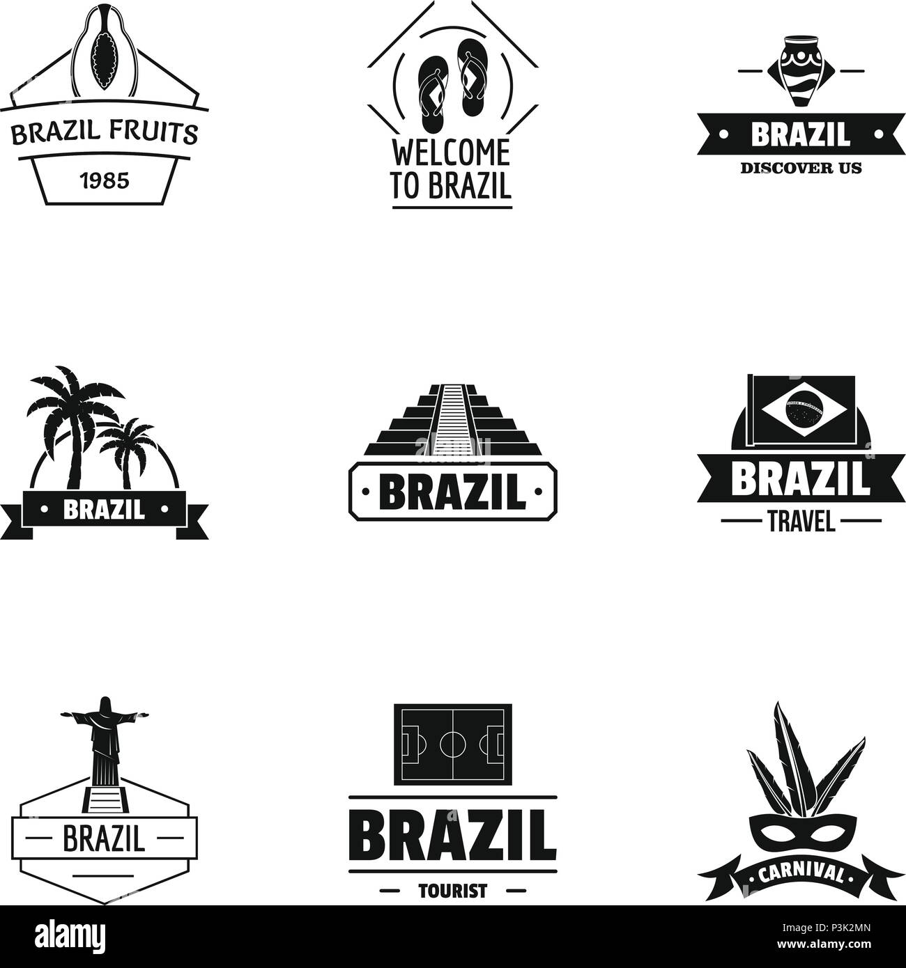 Downtown logo set, simple style Stock Vector Image & Art - Alamy