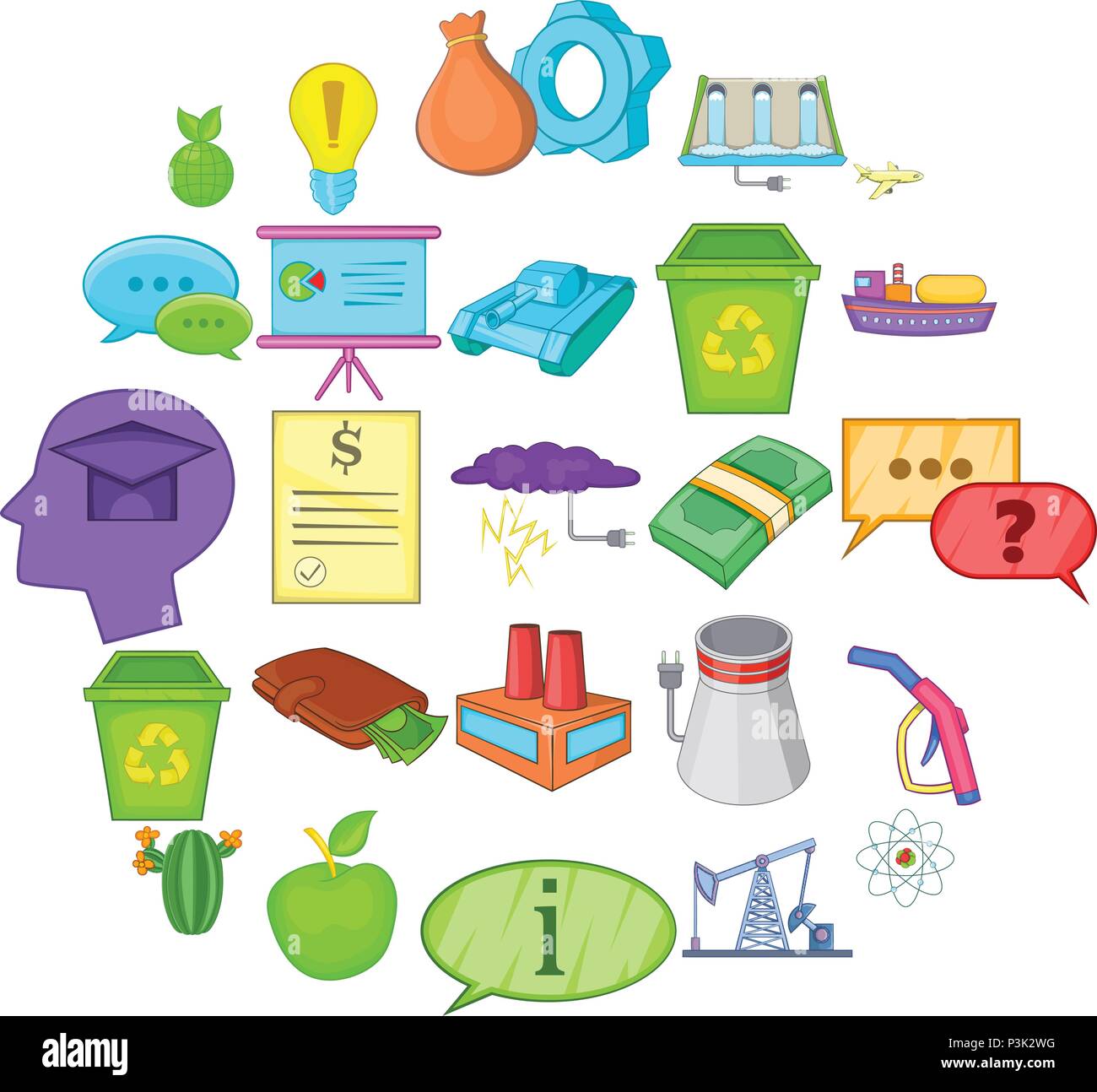 Recycling icons set, cartoon style Stock Vector Image & Art - Alamy