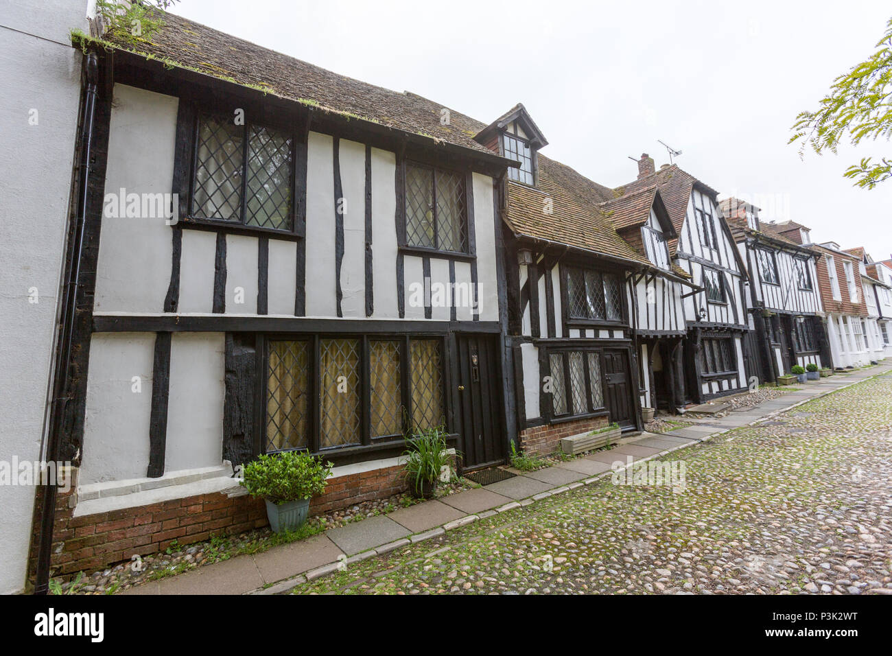 Church square showing cobbled surface, Rye, East Sussex, England, UK ...