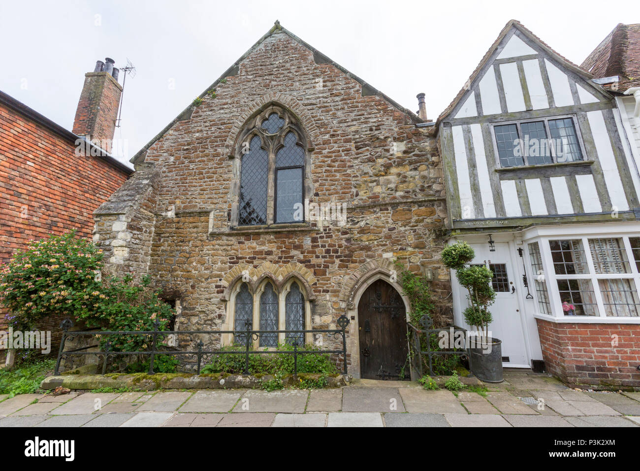 Church square showing cobbled surface, Rye, East Sussex, England, UK ...