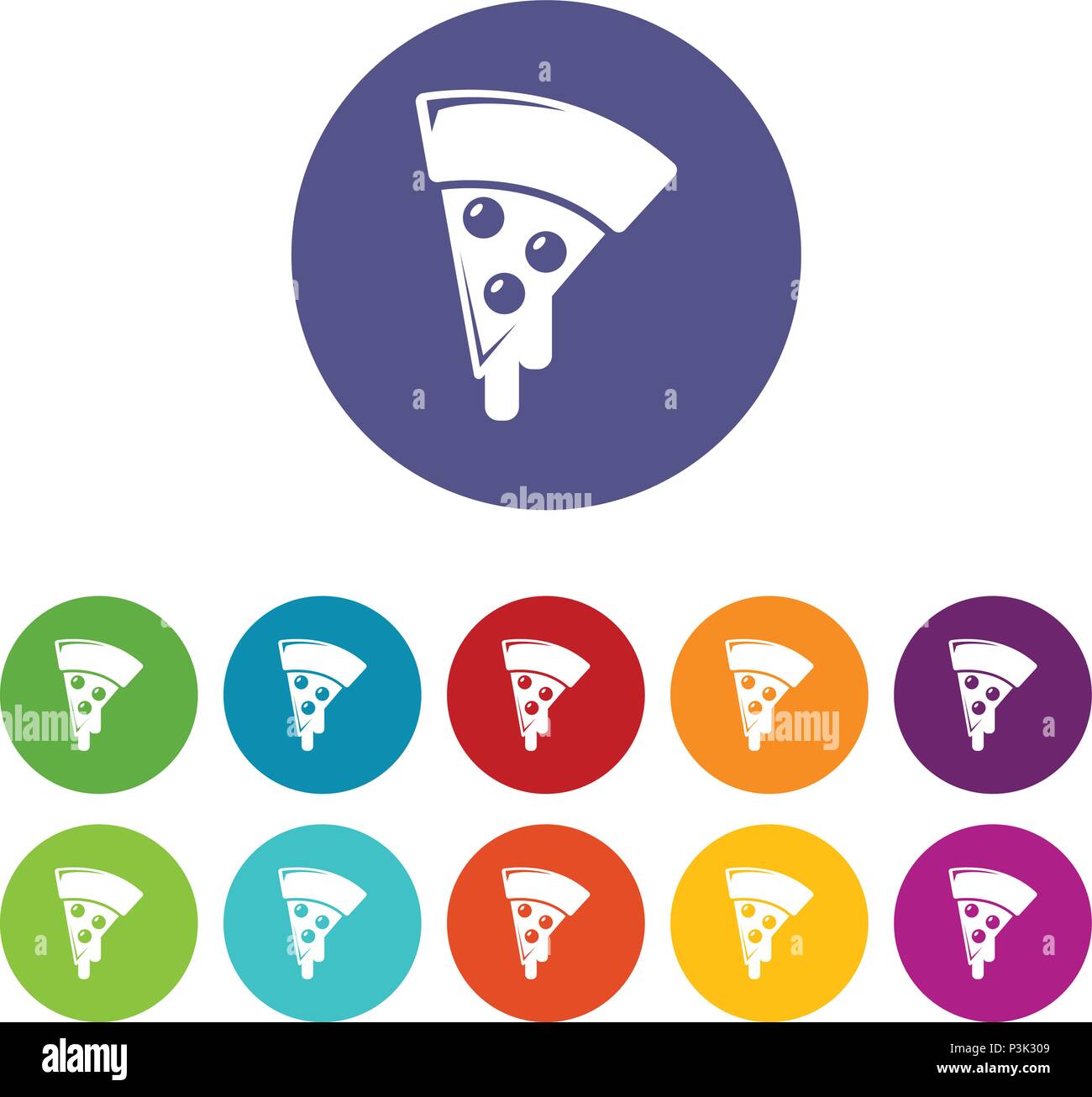 Pizza icons set vector color Stock Vector Image & Art - Alamy