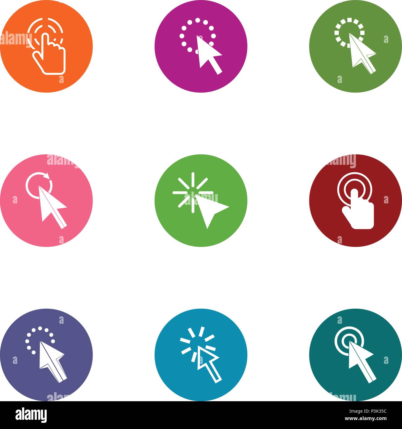 Clickthrough icons set, flat style Stock Vector Image & Art - Alamy