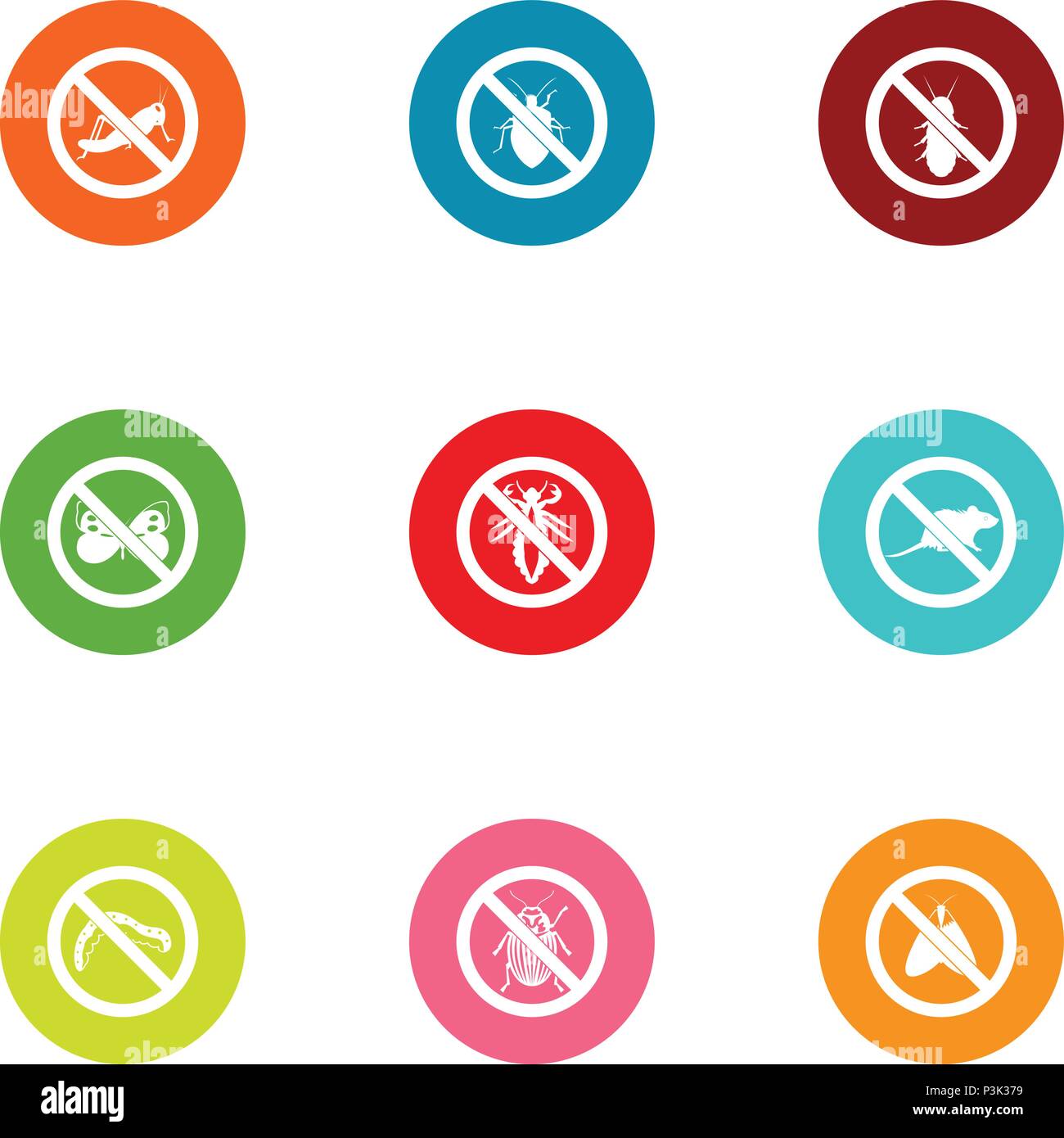 Protection from insect icons set, flat style Stock Vector Image & Art ...
