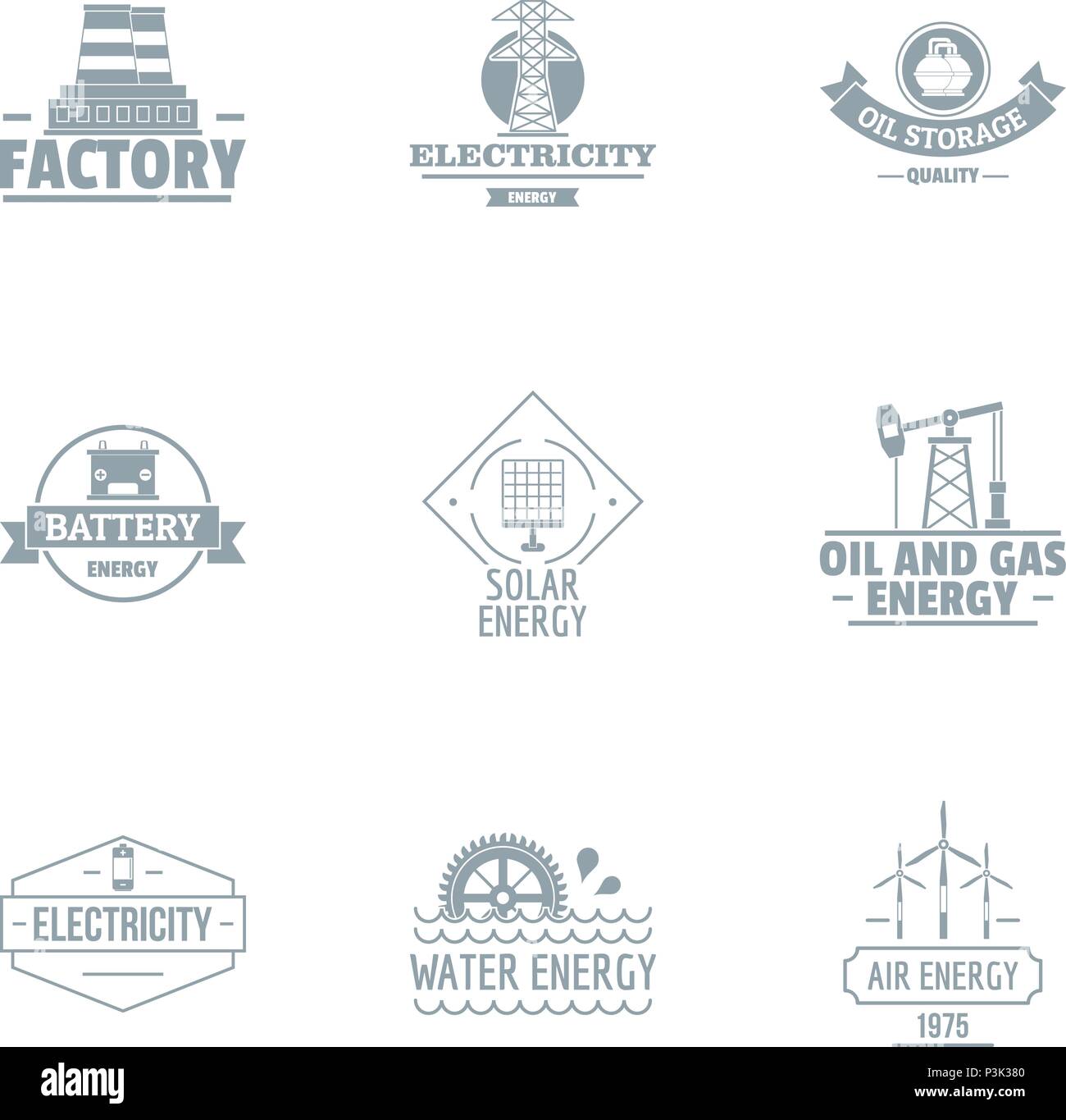 Manufacturing plant logo set, simple style Stock Vector Image & Art - Alamy