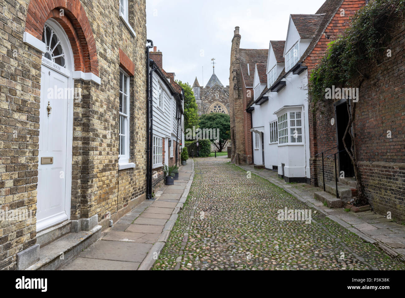 St. Mary's Church from West St in Rye, East Sussex, England, UK Stock ...