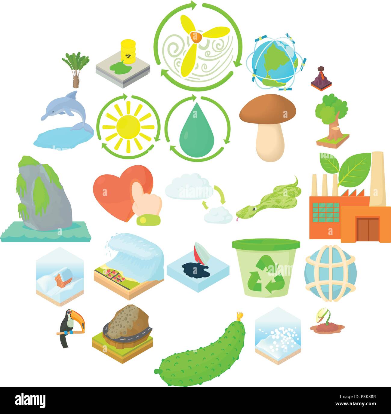 Pure nature icons set, cartoon style Stock Vector Image & Art - Alamy
