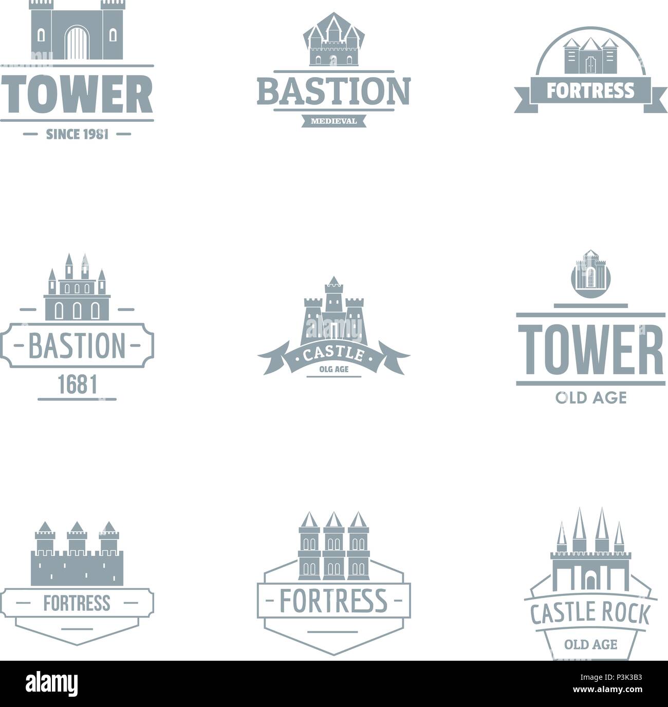 Ancient tower logo set, simple style Stock Vector Image & Art - Alamy