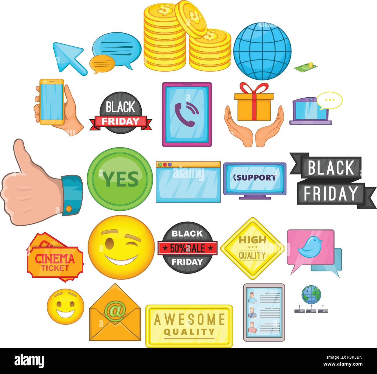 Business program icons set, cartoon style Stock Vector Image & Art - Alamy