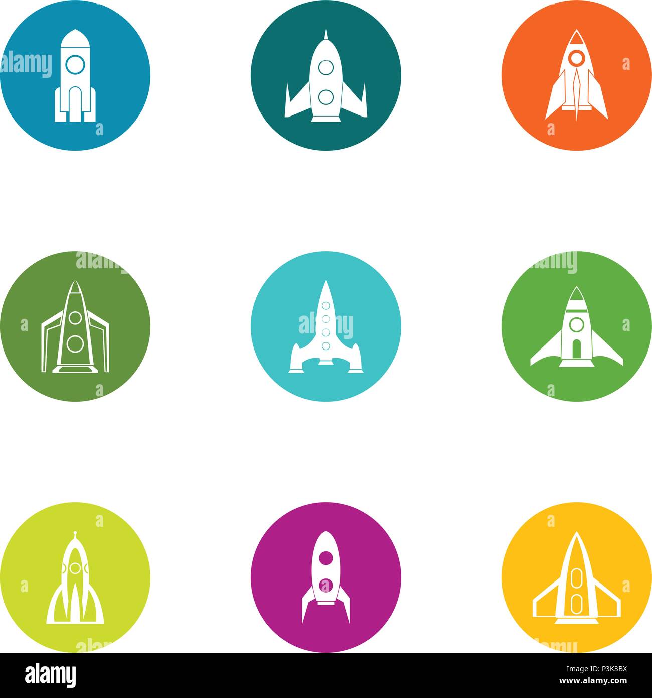 Rocket launch icons set, flat style Stock Vector Image & Art - Alamy