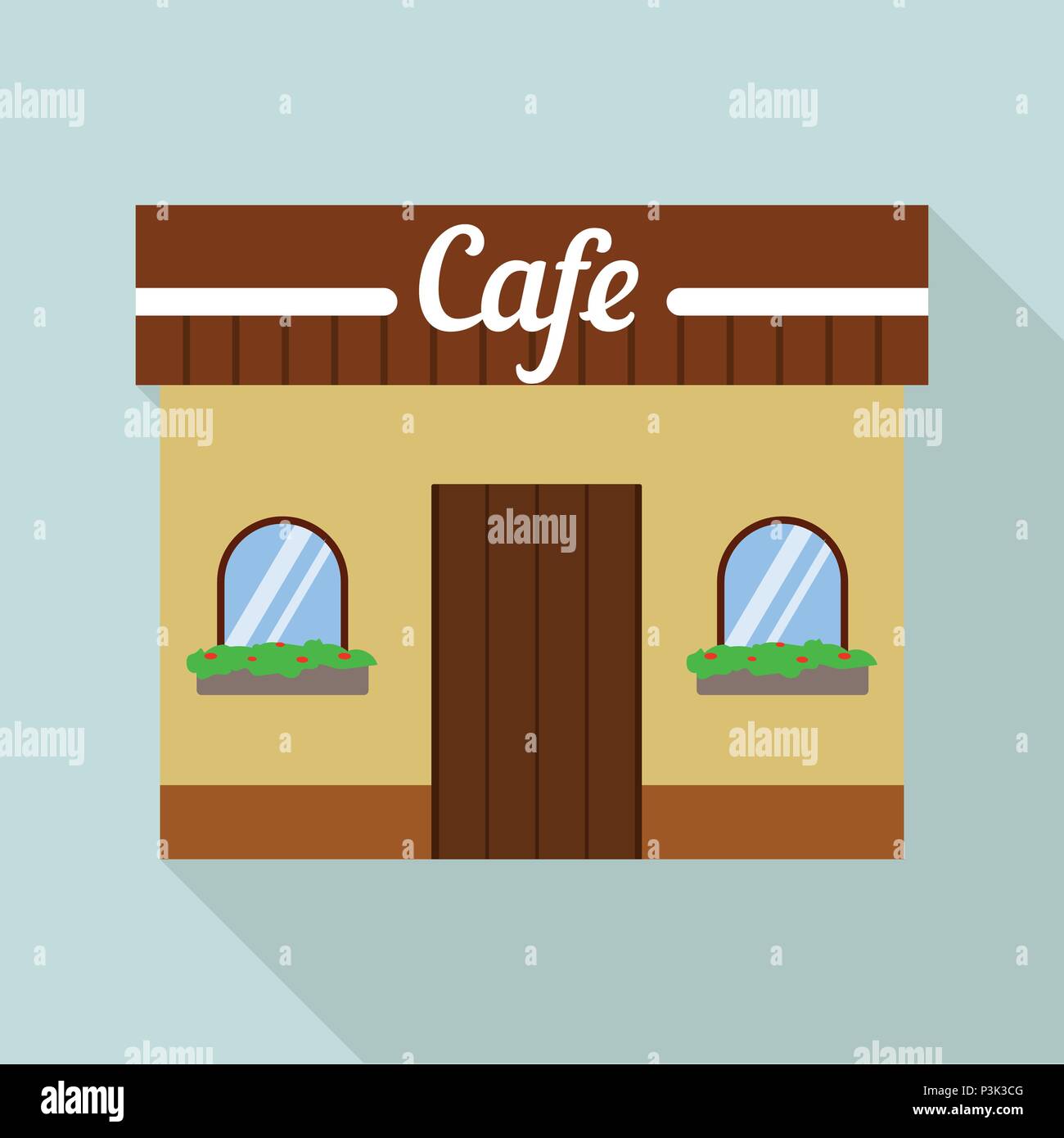 Cafe street shop icon, flat style Stock Vector Image & Art - Alamy