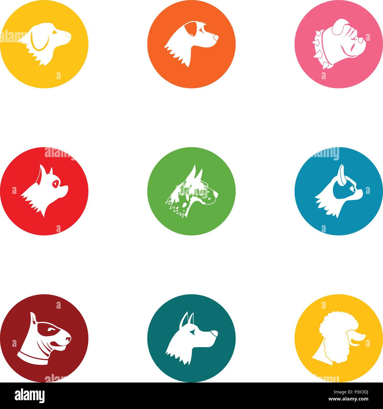 Watchdog icons set, flat style Stock Vector Image & Art - Alamy