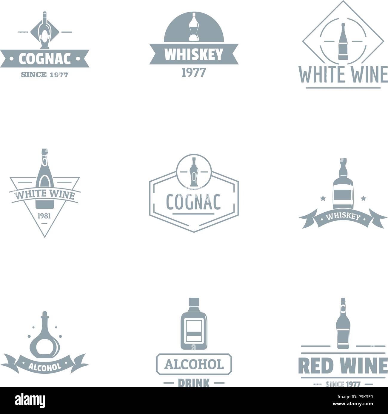 Alcohol consumption logo set, simple style Stock Vector Image & Art - Alamy