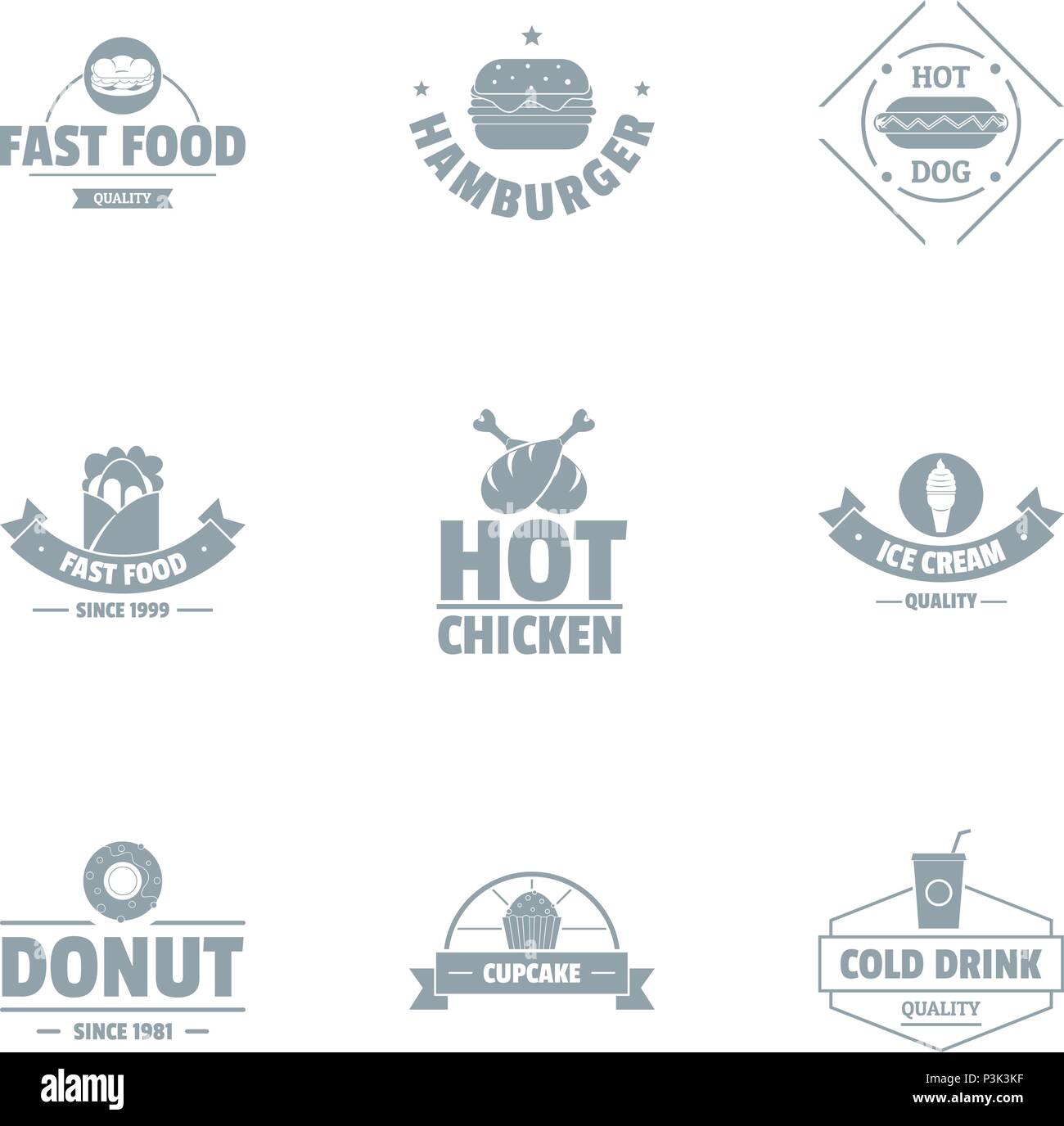 Bagel logo set, simple style Stock Vector Image & Art - Alamy