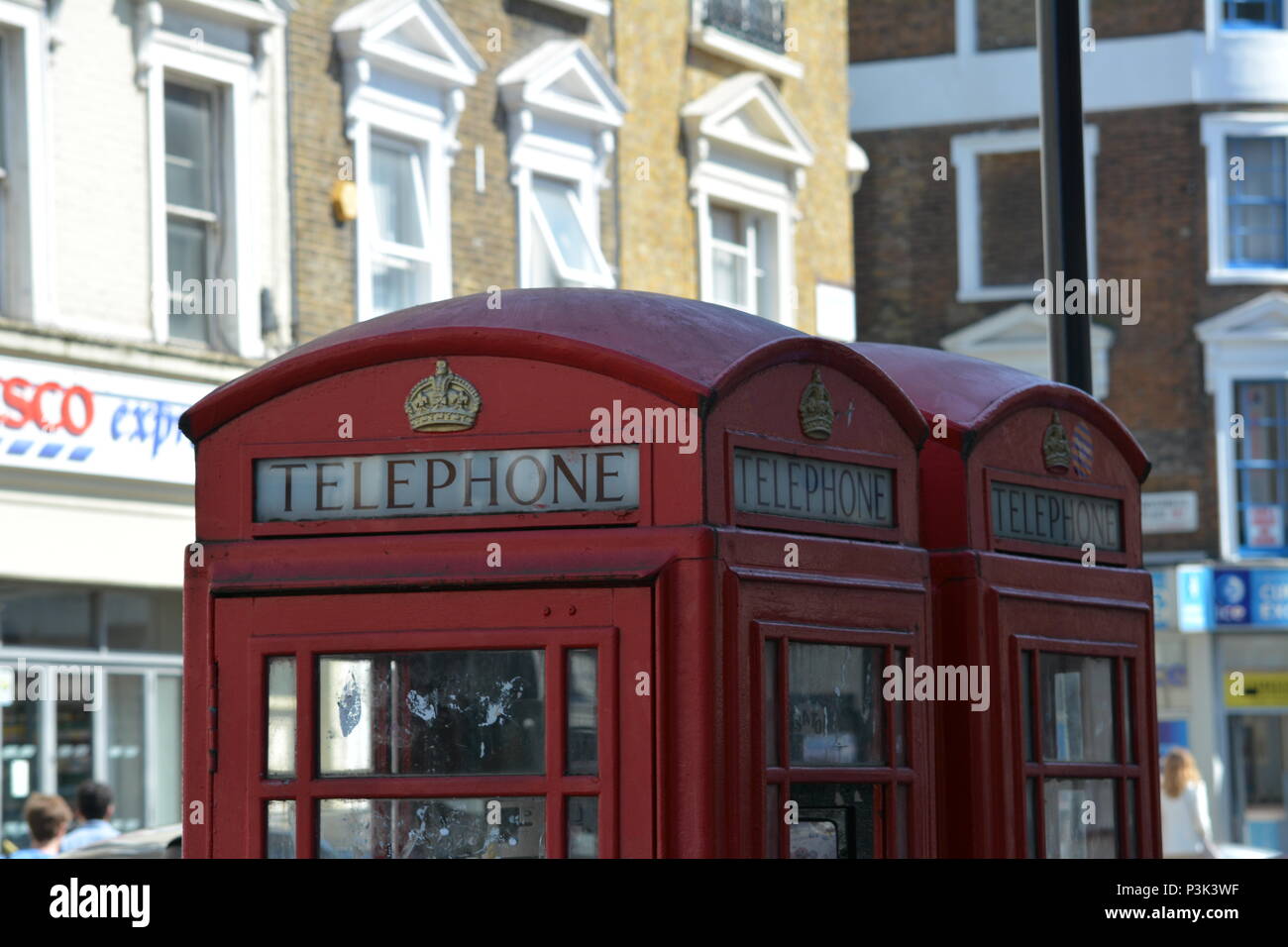 The iconic red Telephone booths in London, England, United Kingdom ...