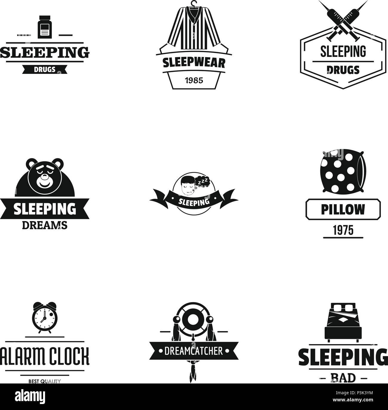 Alarm logo set, simple style Stock Vector Image & Art - Alamy