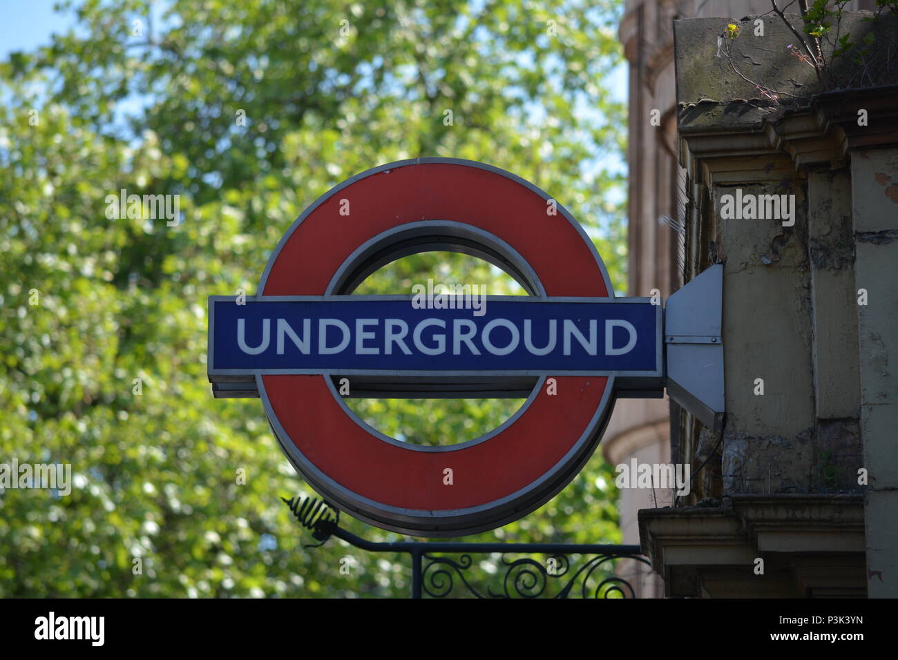 London Underground Roundel station sign in London, England, United ...