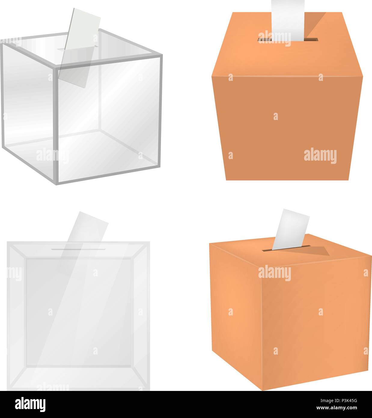 Ballot box democracy mockup set, realistic style Stock Vector Image ...
