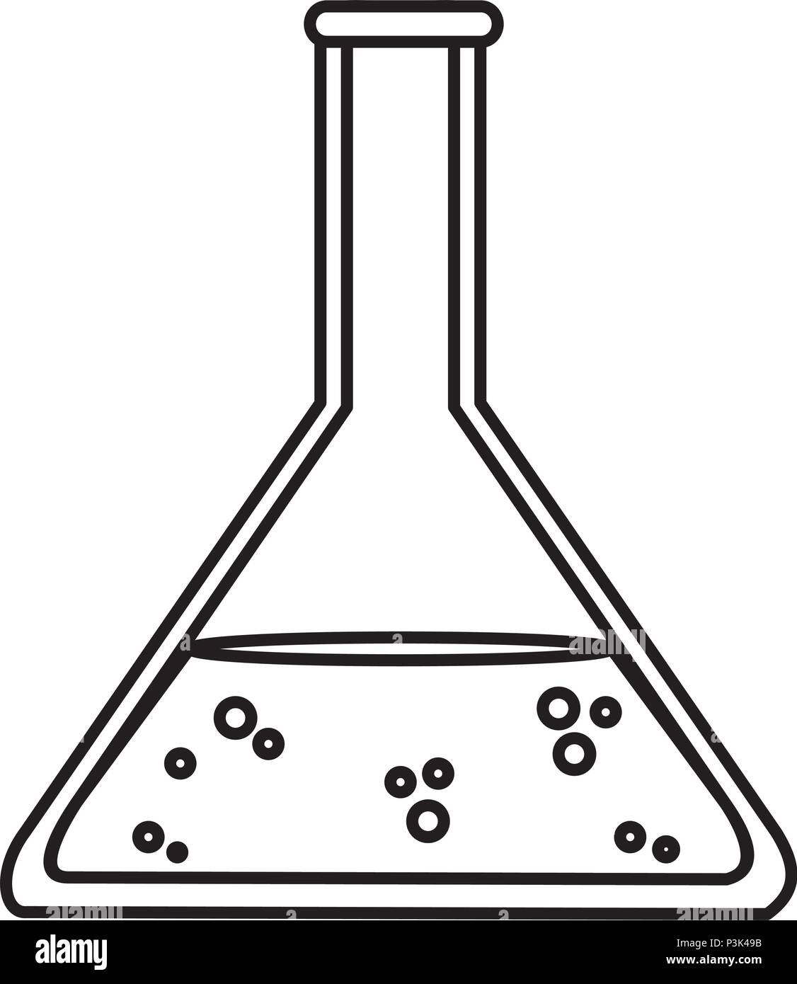 line lab erlenmeyer chemical science experiment Stock Vector Image ...