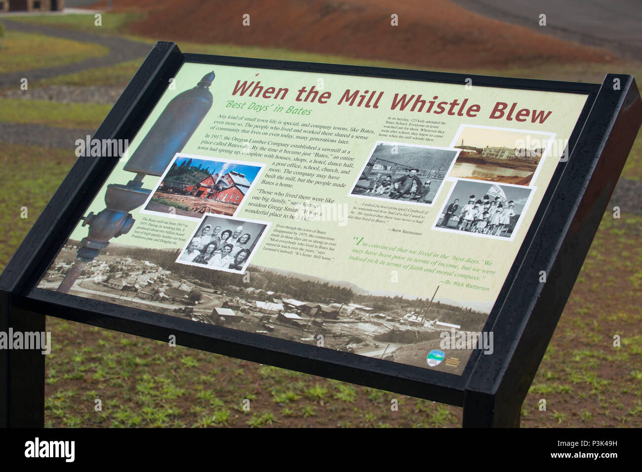 Interpretive board, Bates State Park, Oregon Stock Photo - Alamy
