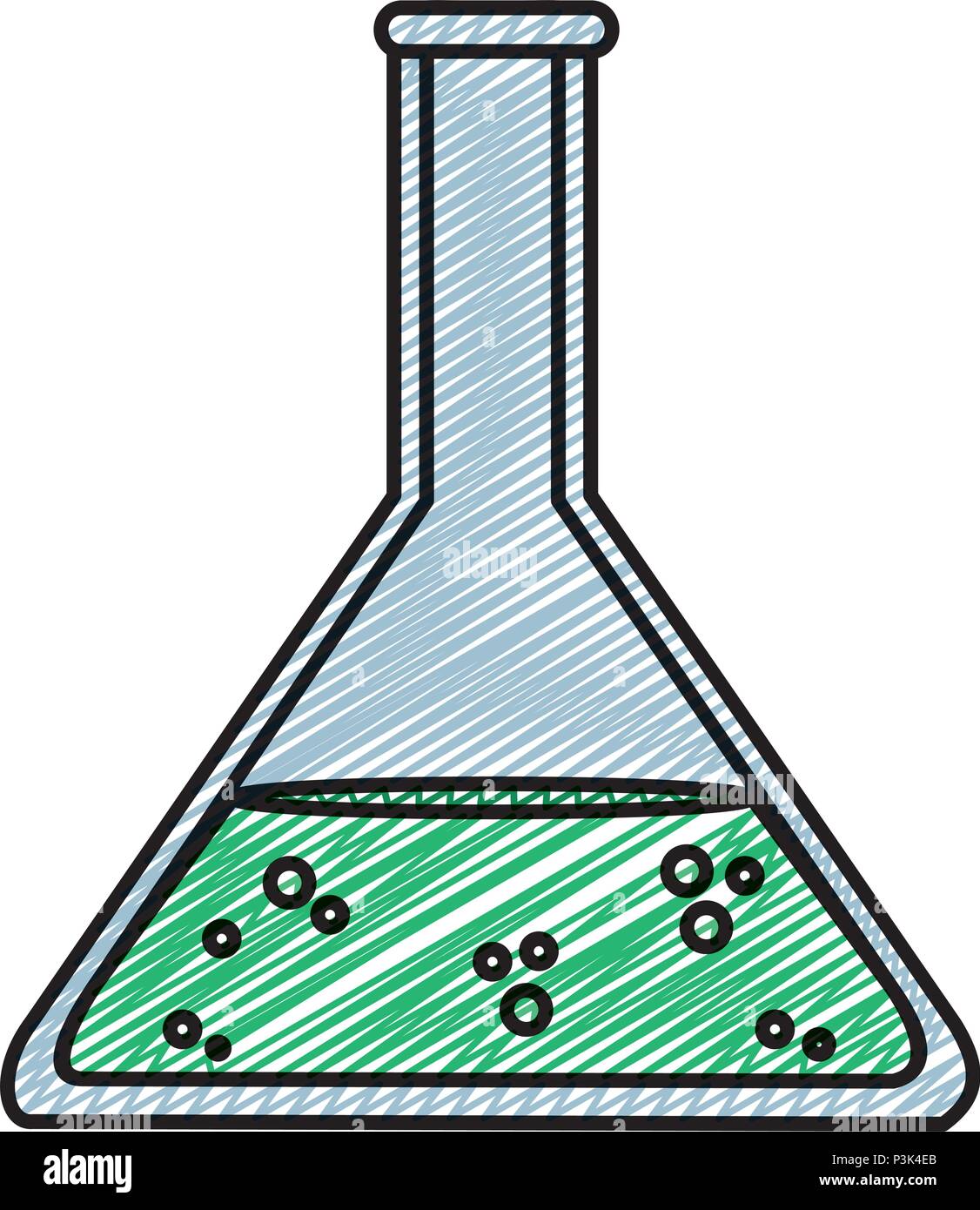 doodle lab erlenmeyer chemical science experiment Stock Vector Image ...