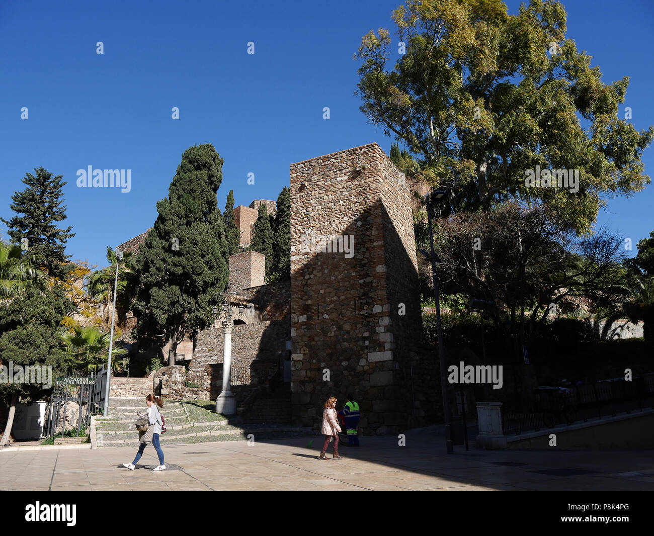 The Alcazaba is a palatial fortification in Malaga, Spain.Next to it is ...