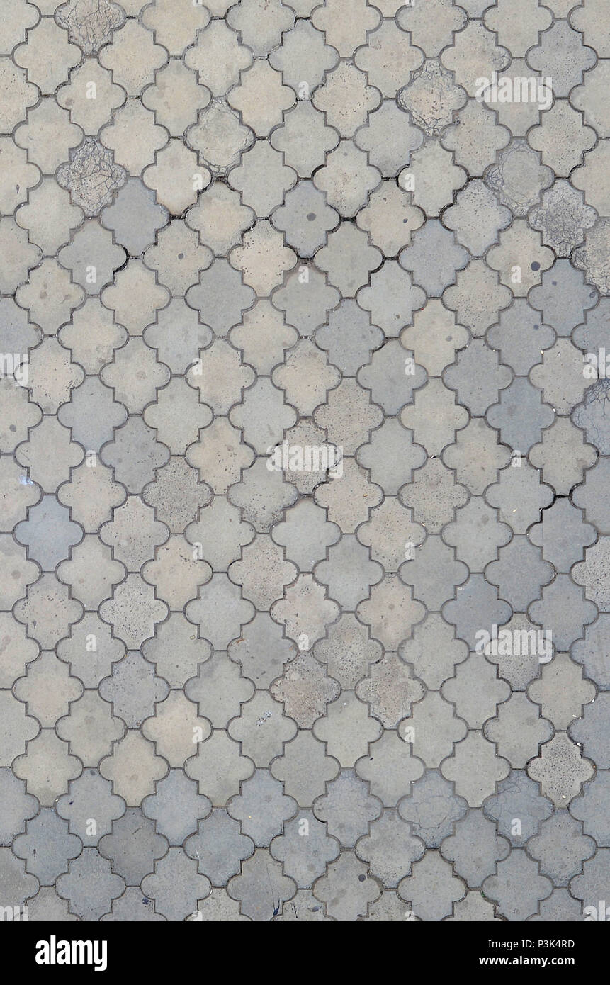 The Texture Of A Rhythmic Mosaic Made Of Concrete Tiles Background Image Of A Large Area Of Old
