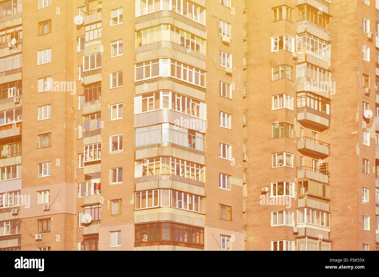 Detailed photo of multi-storey residential building with lots of ...