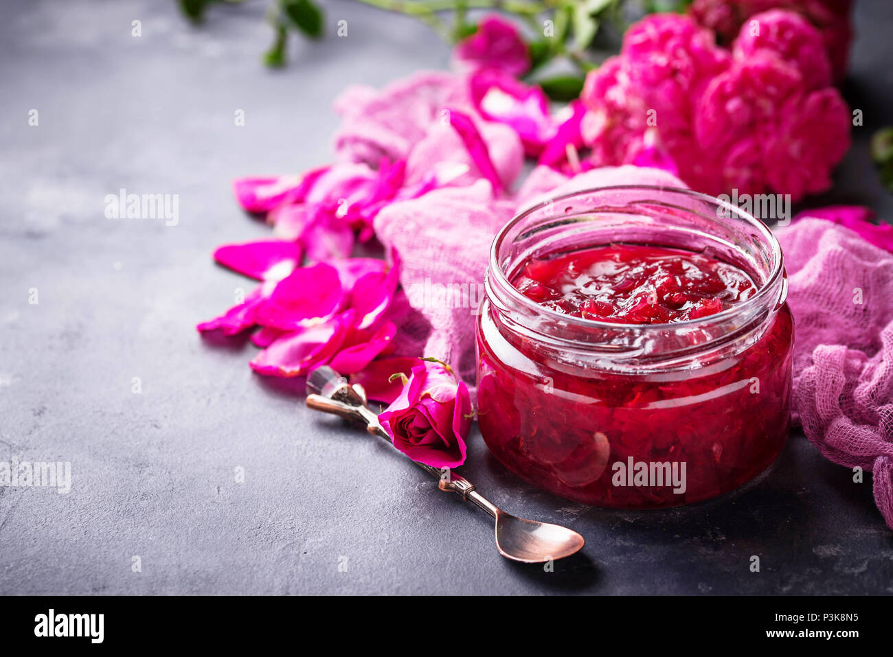 Homemade jam of rose petals Stock Photo - Alamy