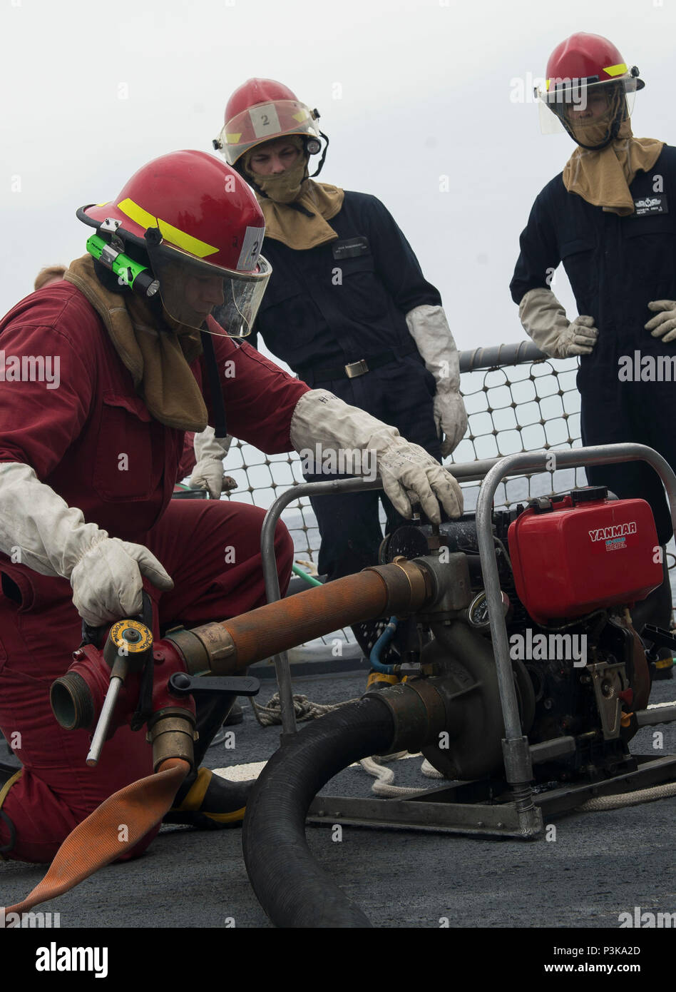 160707-N-FQ994-048 MEDITERRANEAN SEA (July 7, 2016) Damage Controlman ...