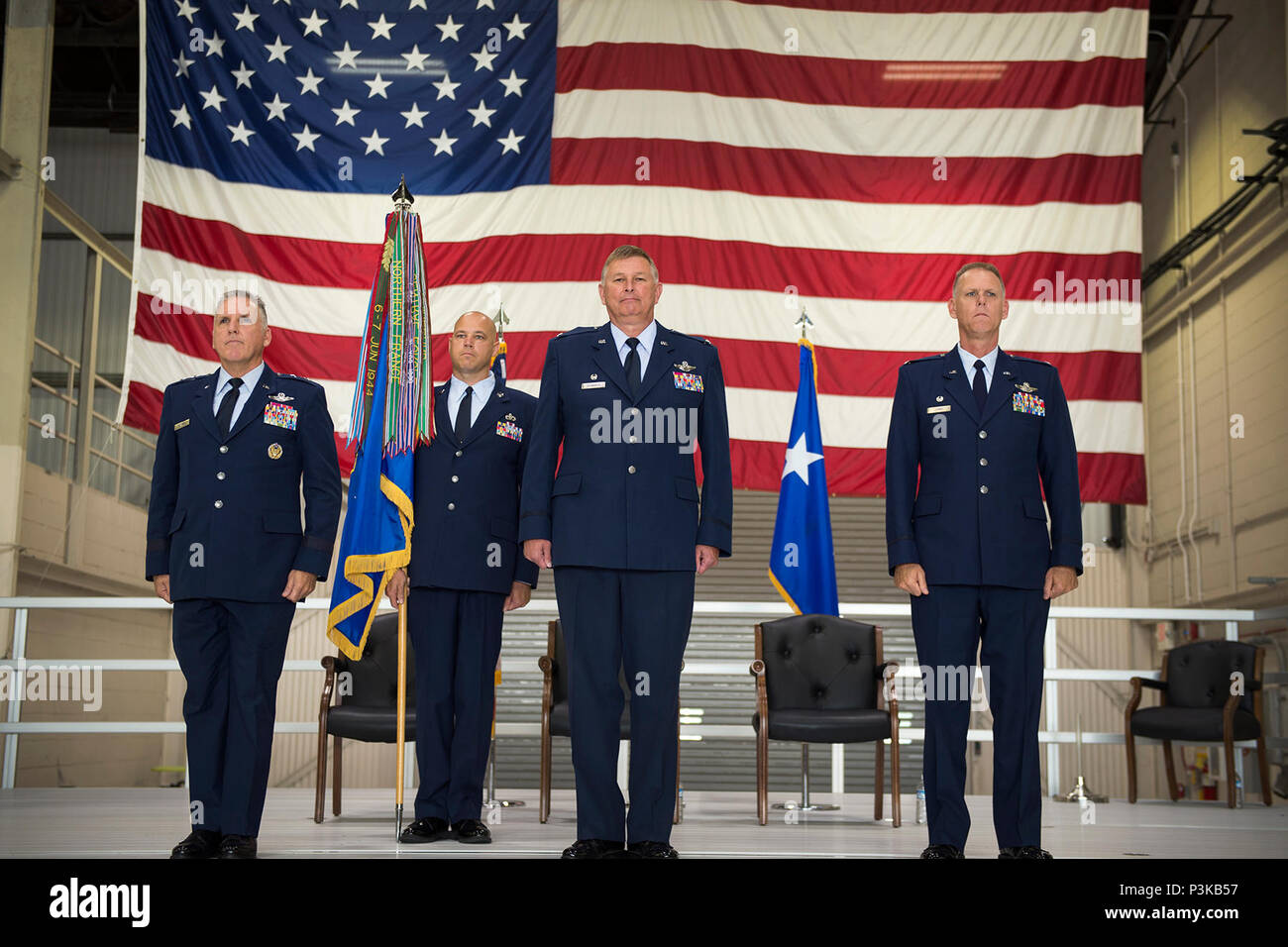 From left to right, Maj. Gen. John Flournoy, 4th Air Force commander ...