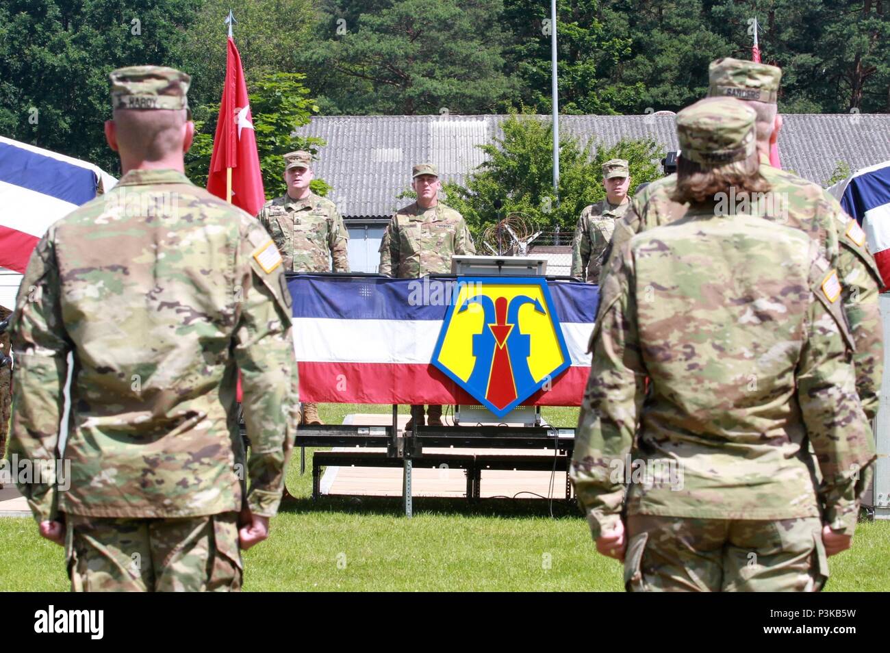 KAISERSLAUTERN, Germany- Maj. Gen. Duane A. Gamble (left), commander of ...