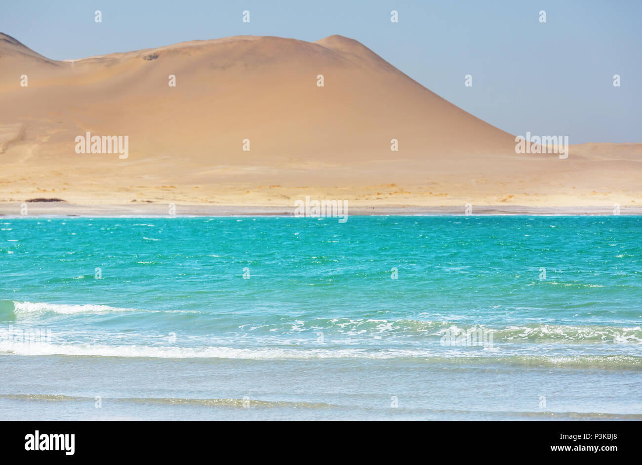 Deserted coastline landscapes in Pacific ocean, Peru, South America ...