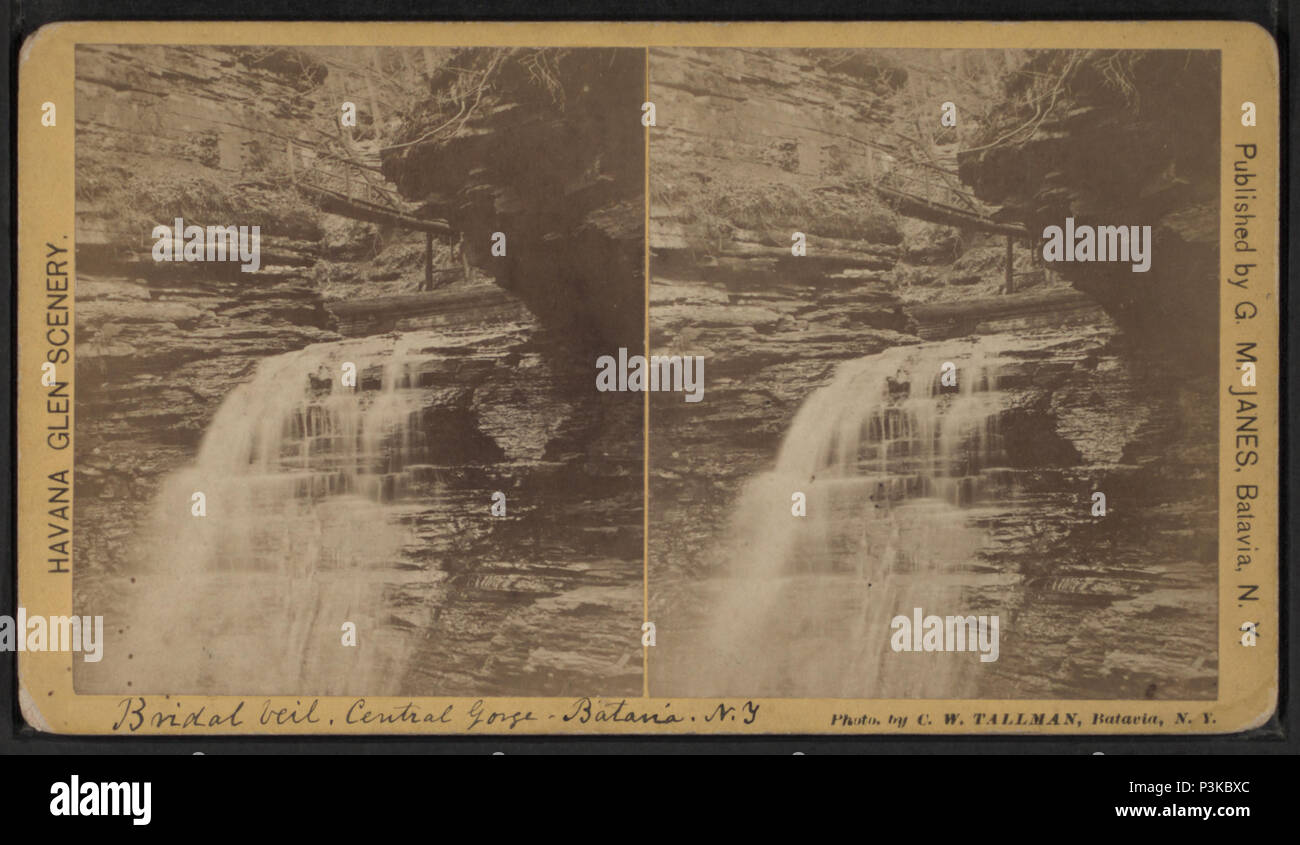 44 Bridal Veil, Central Gorge, by Tallman, C. W., 1833 - 1896 Stock ...