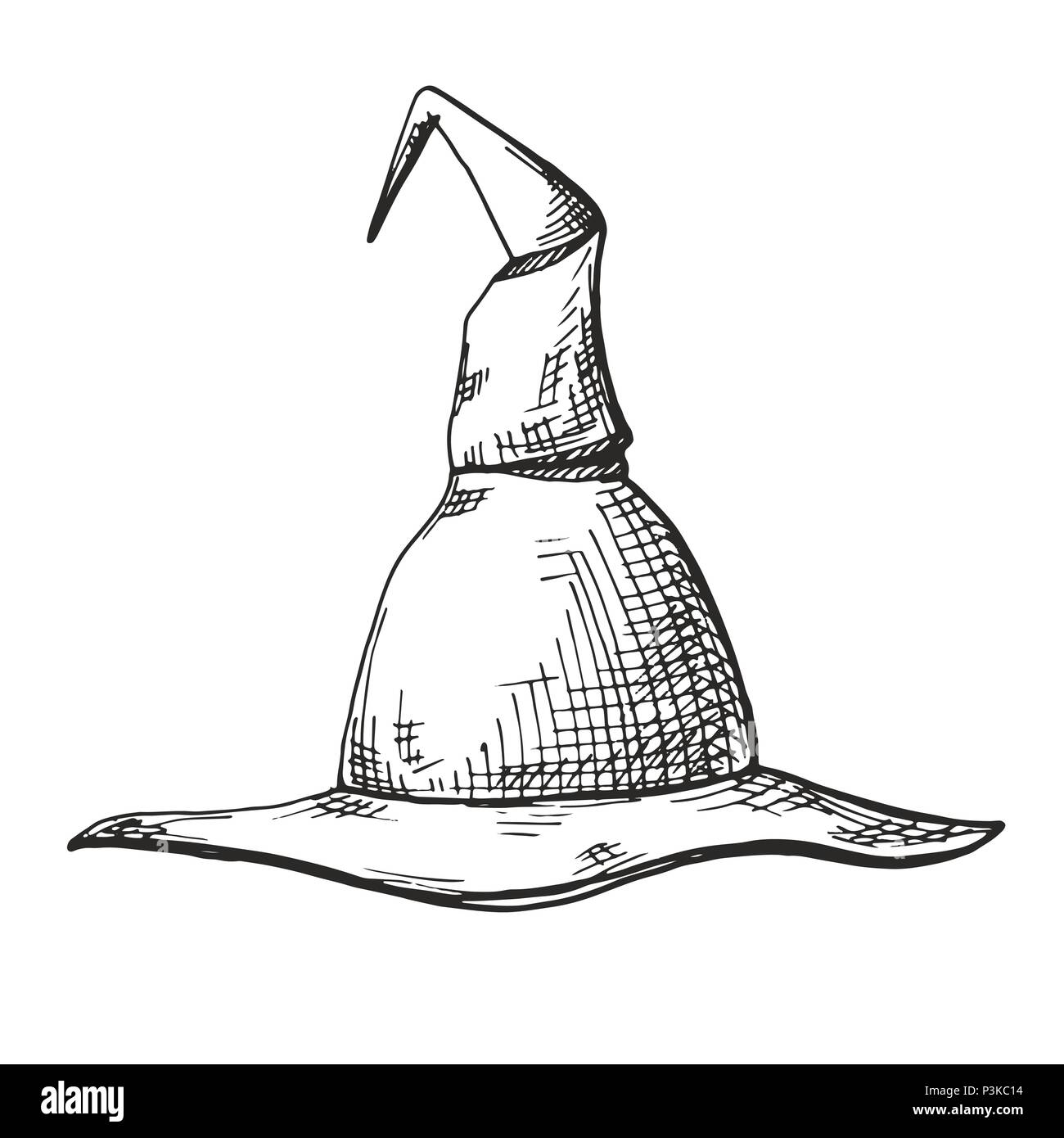 Hand drawn pointed cap isolated on white background. Vector ...