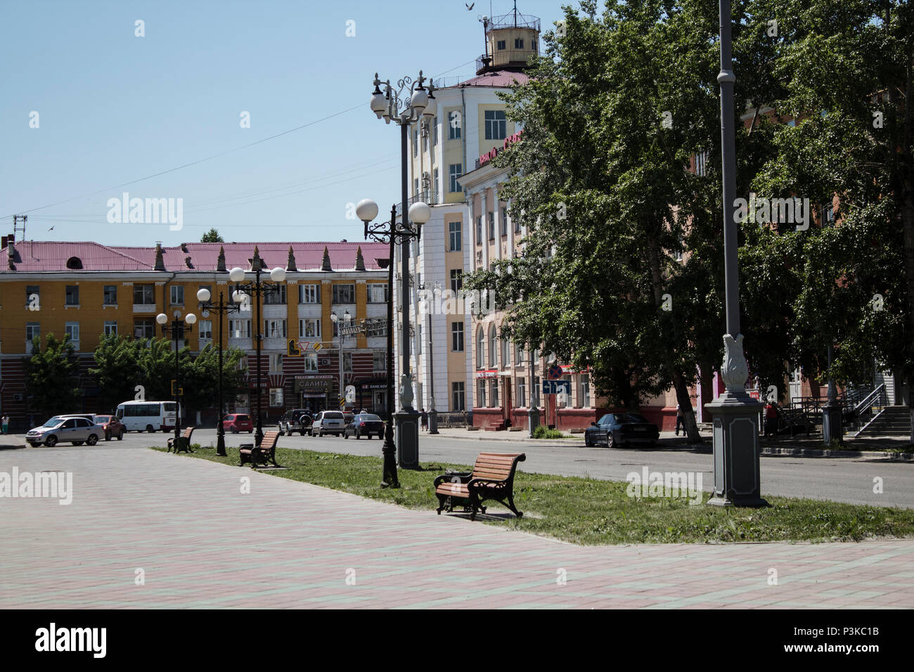 Old architecture. Antique style building in Ust-Kamenogorsk Stock Photo ...