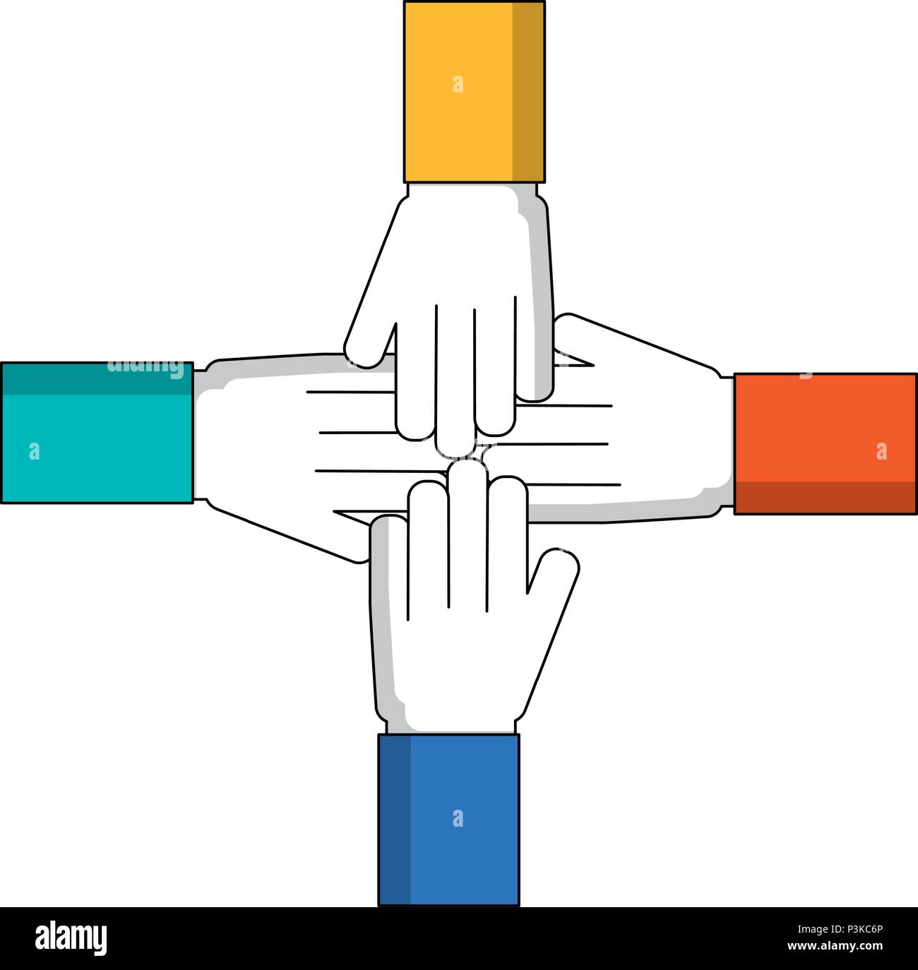 united hands isolated icon vector illustration design Stock Vector ...