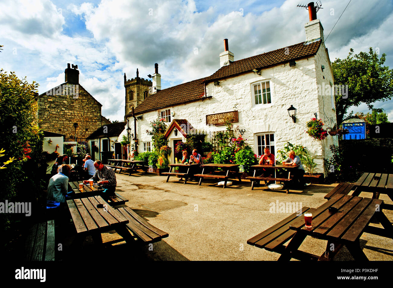 The Greyhound Inn, Saxton, Yorkshire, England Stock Photo - Alamy